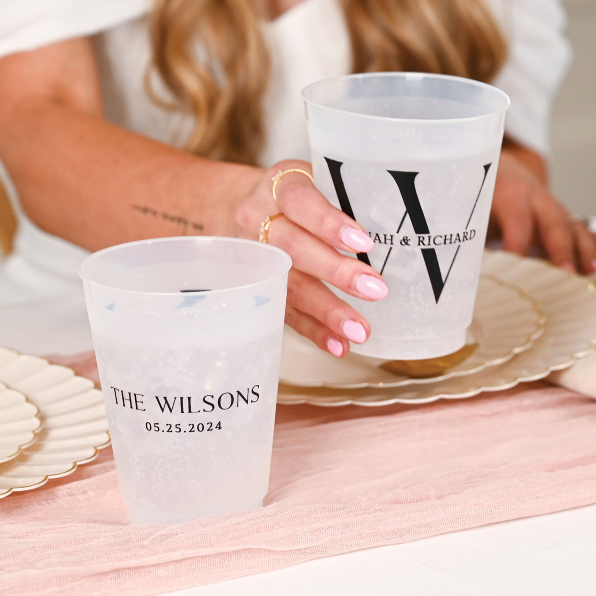 Personalized Wedding Frosted Cups - W-21
