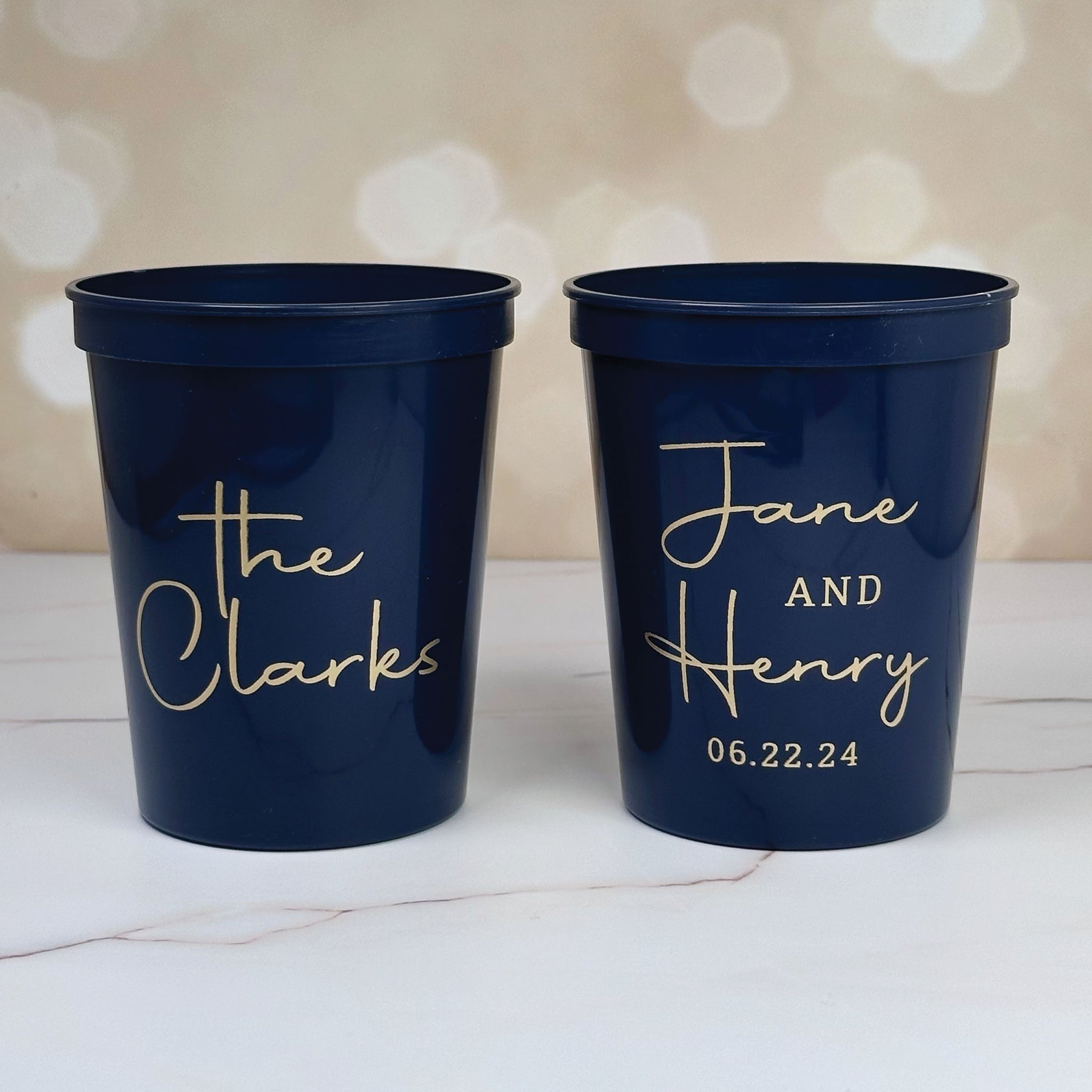 Personalized Wedding Stadium Cups - W-16