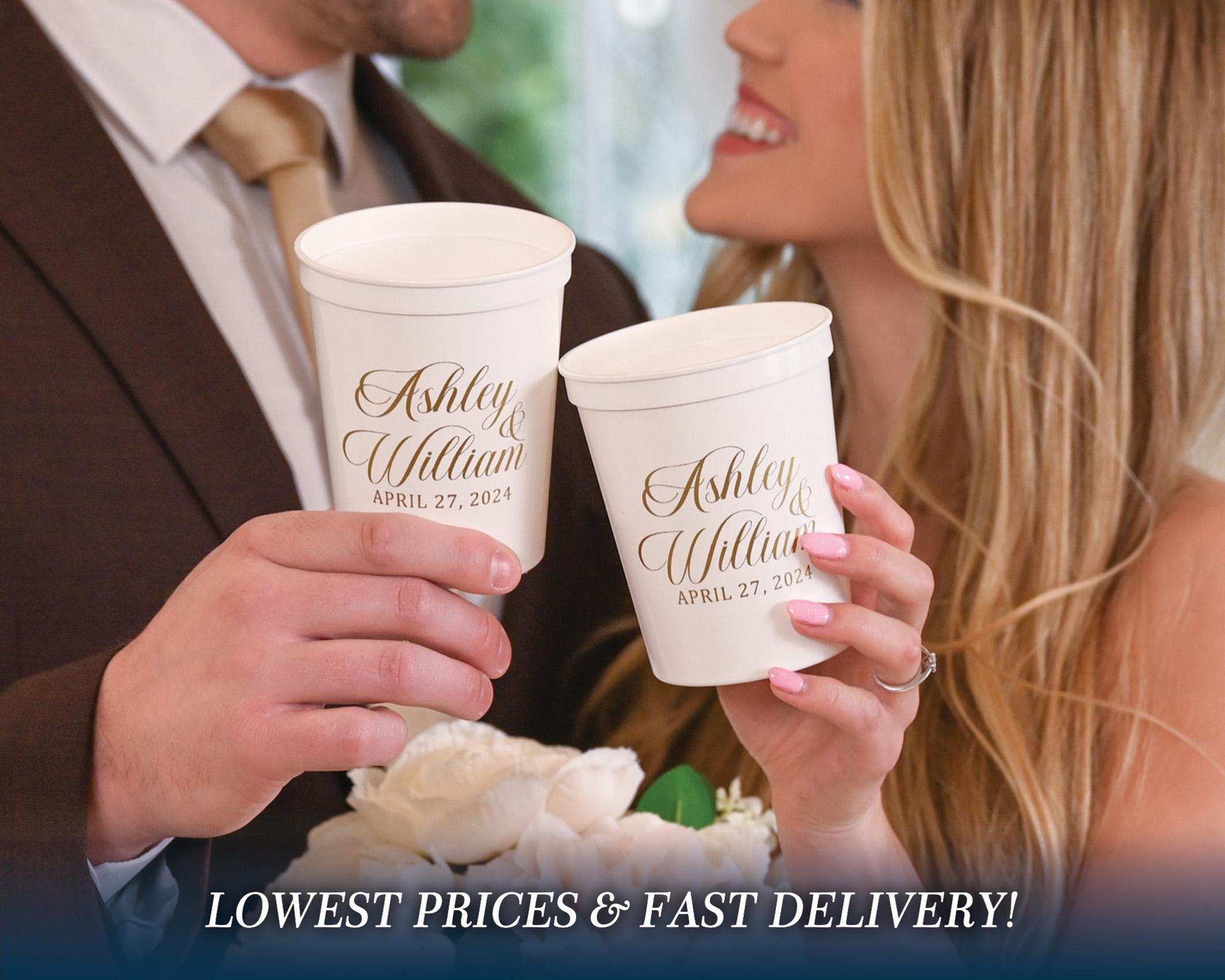 Personalized Wedding Stadium Cups